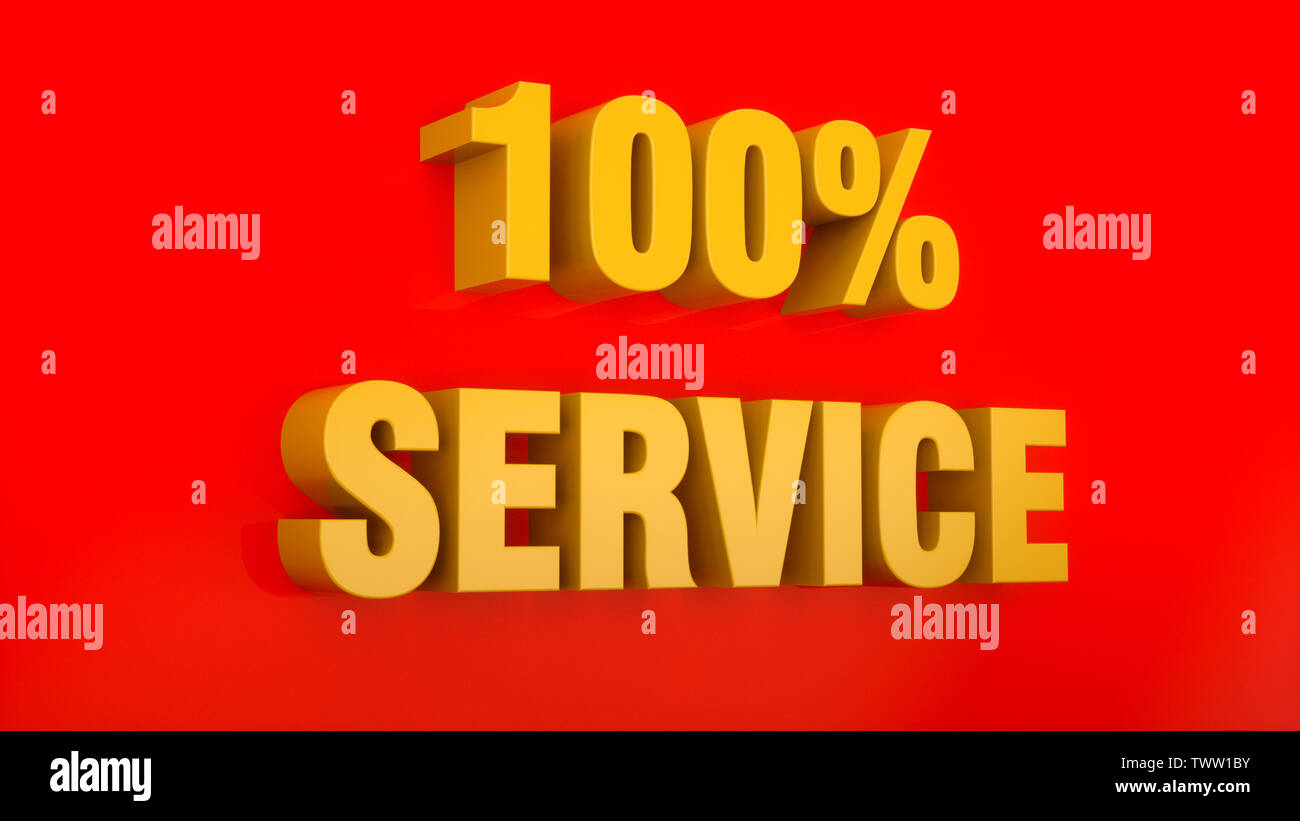 Service 3d text render and red background Stock Photo - Alamy