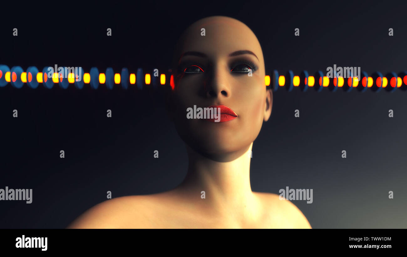 3d rendering. Humanoid robotic head Stock Photo - Alamy