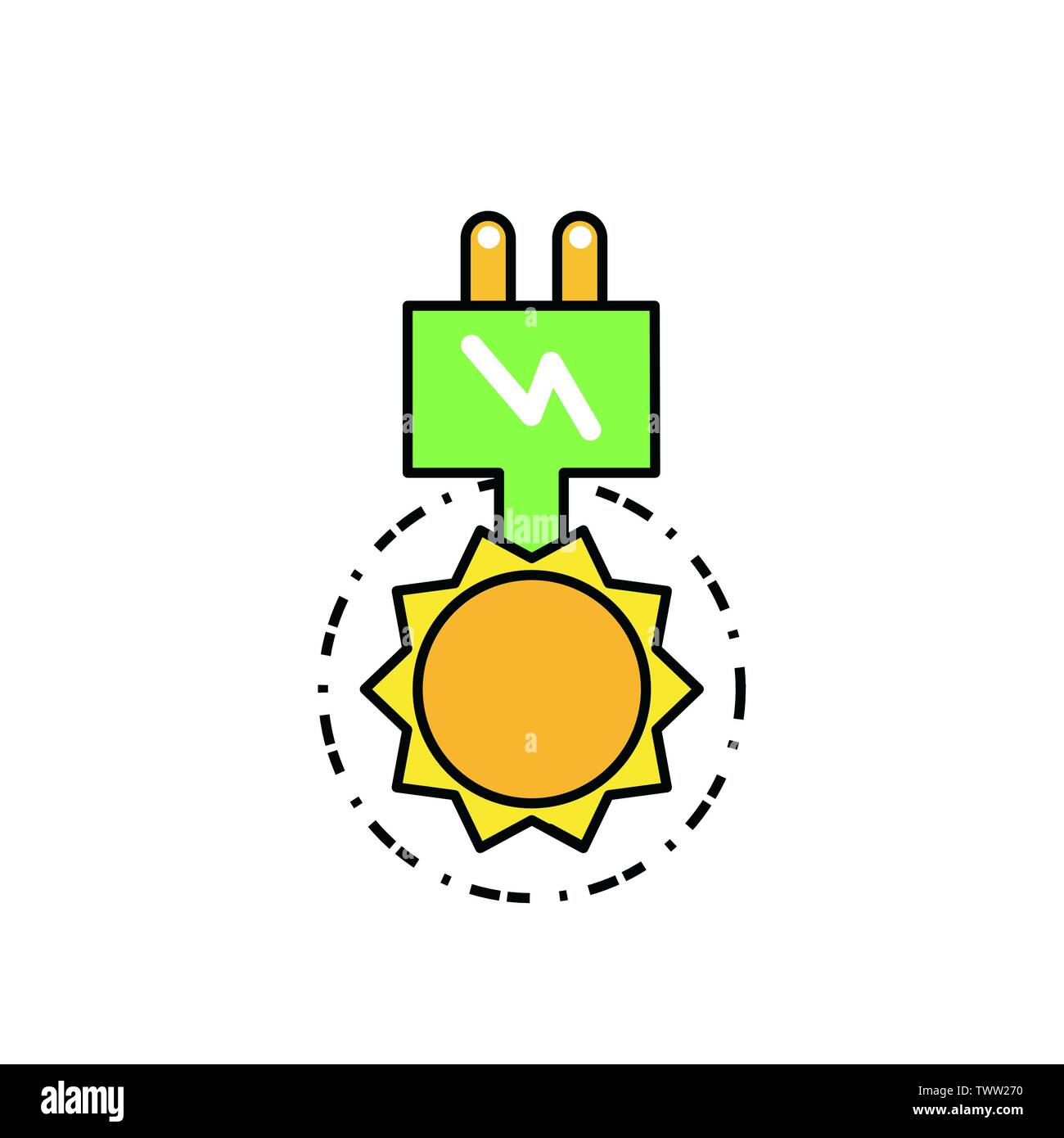 Sun and plug design, Sustainability eco friendly green recycle ecology ...