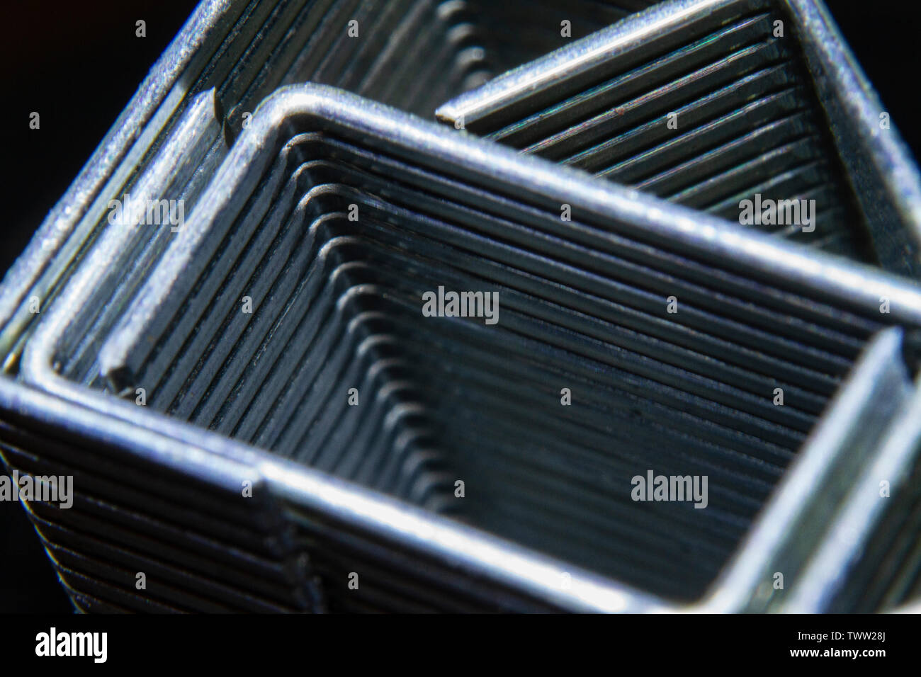 Stapler refill in a close-up picture Stock Photo - Alamy