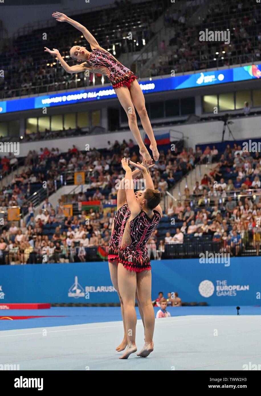 Minsk. Belarus. 23 June 2019. Sacha Muir, Erin Henderson and Chloe ...