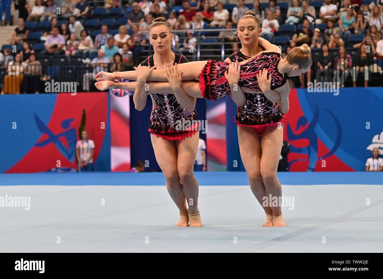 Minsk. Belarus. 23 June 2019. Sacha Muir, Erin Henderson and Chloe ...