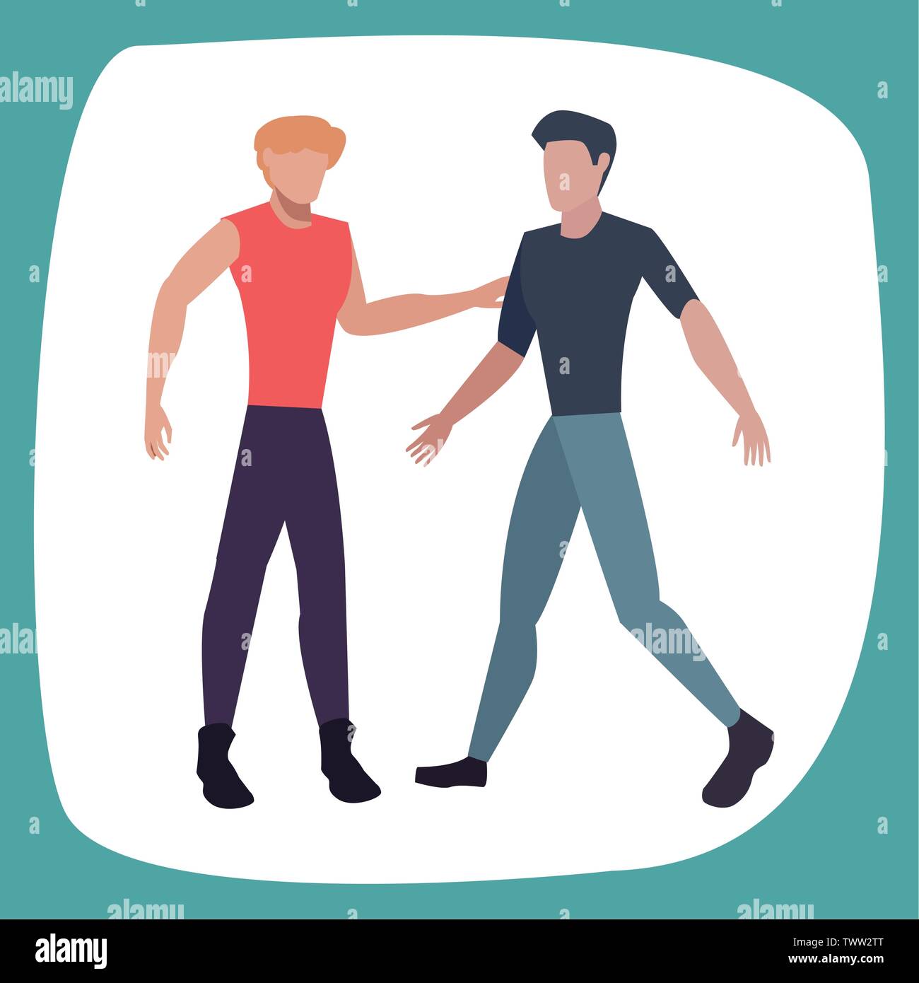 two men avatars on white background vector illustration Stock Vector ...