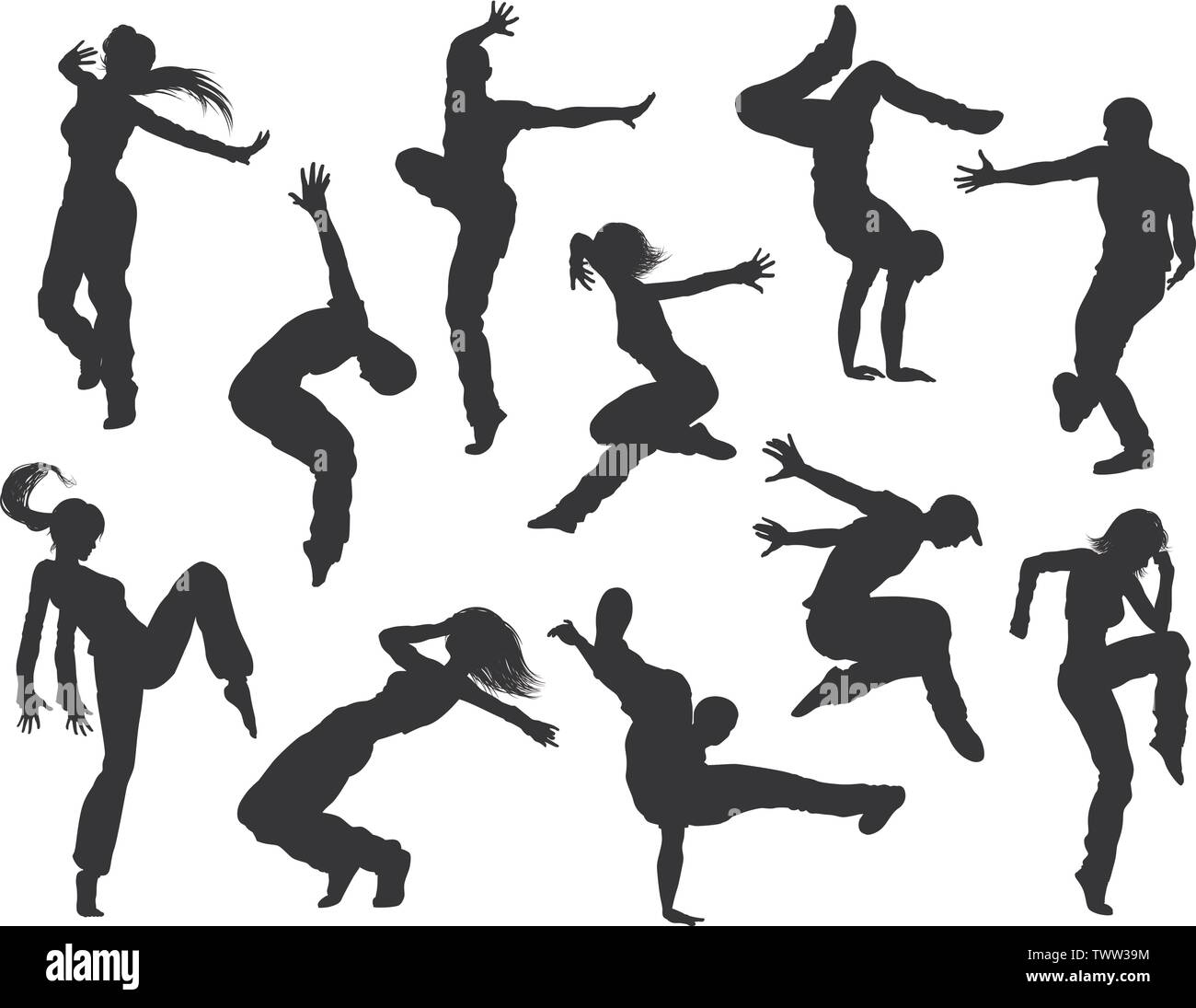 Street Dance Dancer Silhouettes Stock Vector Image & Art - Alamy