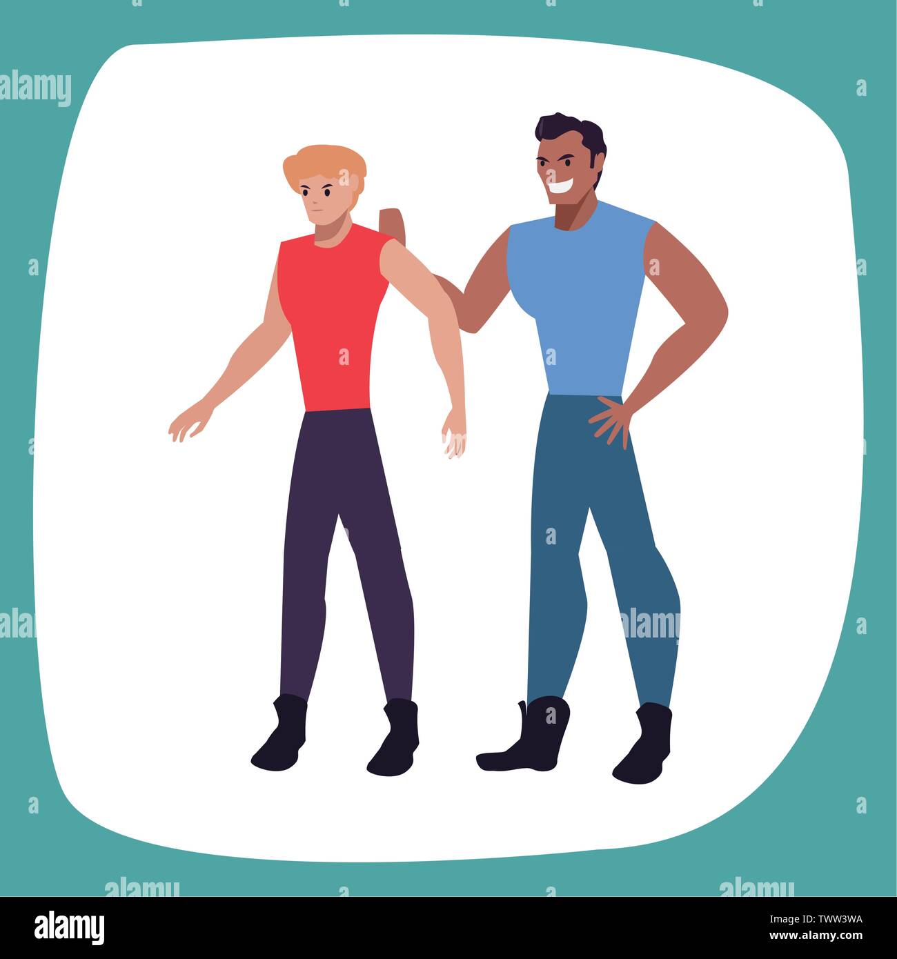 two men avatars on white background vector illustration Stock Vector ...