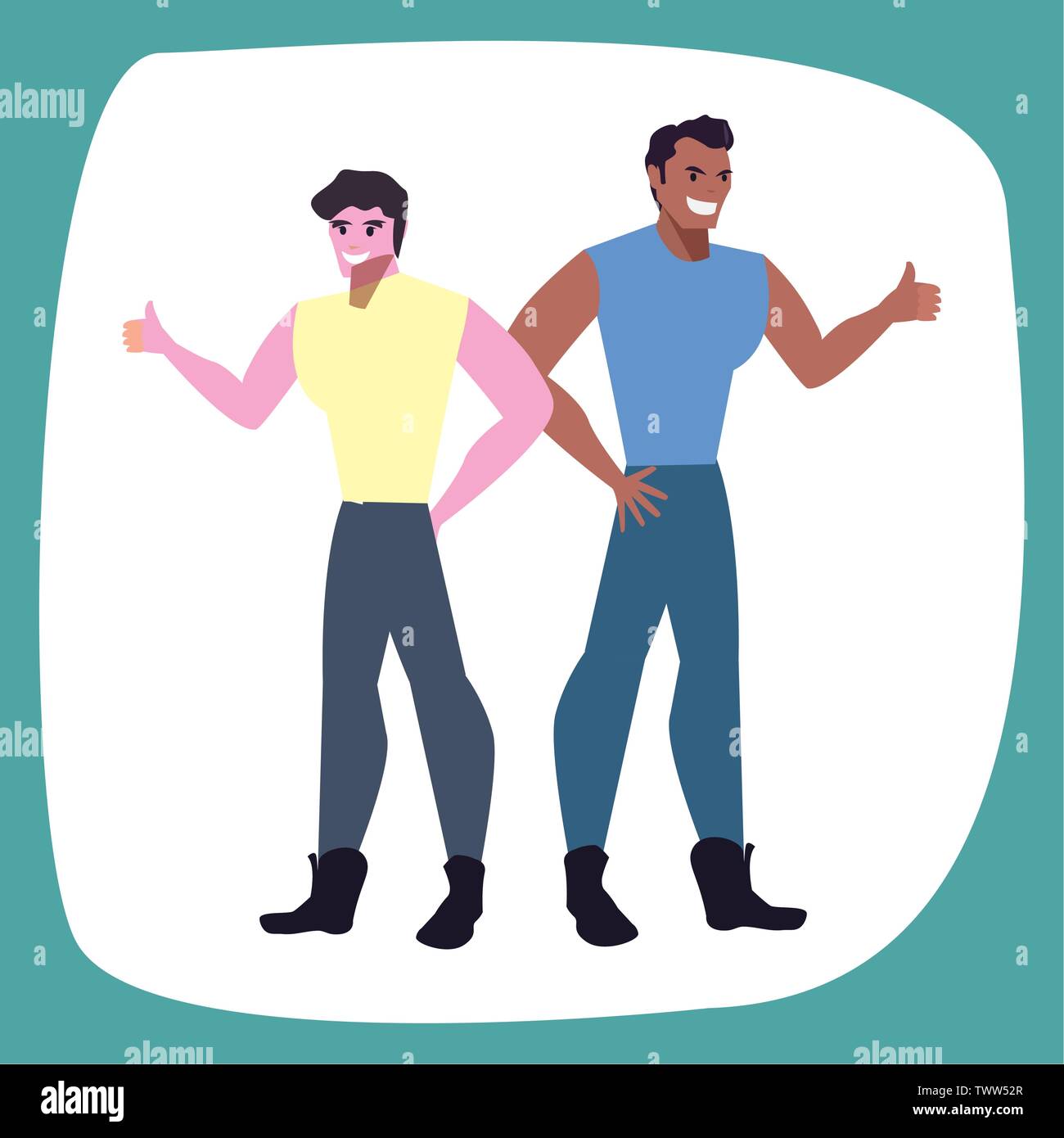 two men avatars on white background vector illustration Stock Vector ...