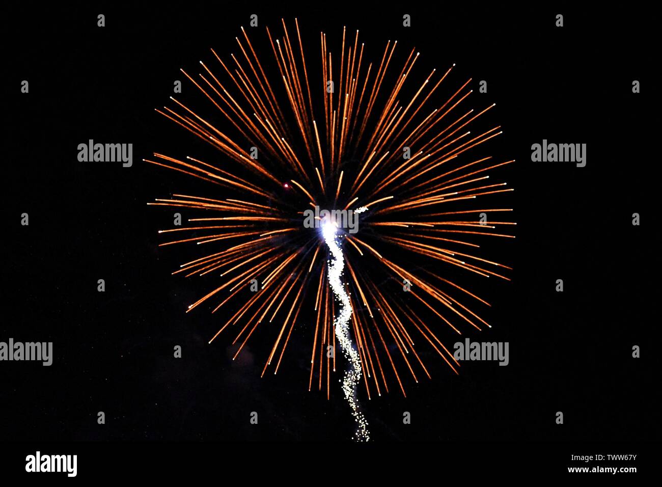 Firework celebrations in the night sky Stock Photo - Alamy
