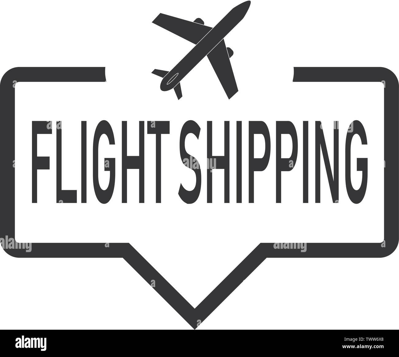 speech bubble. Transport icon. Airplane Flight Shipping delivery symbol ...