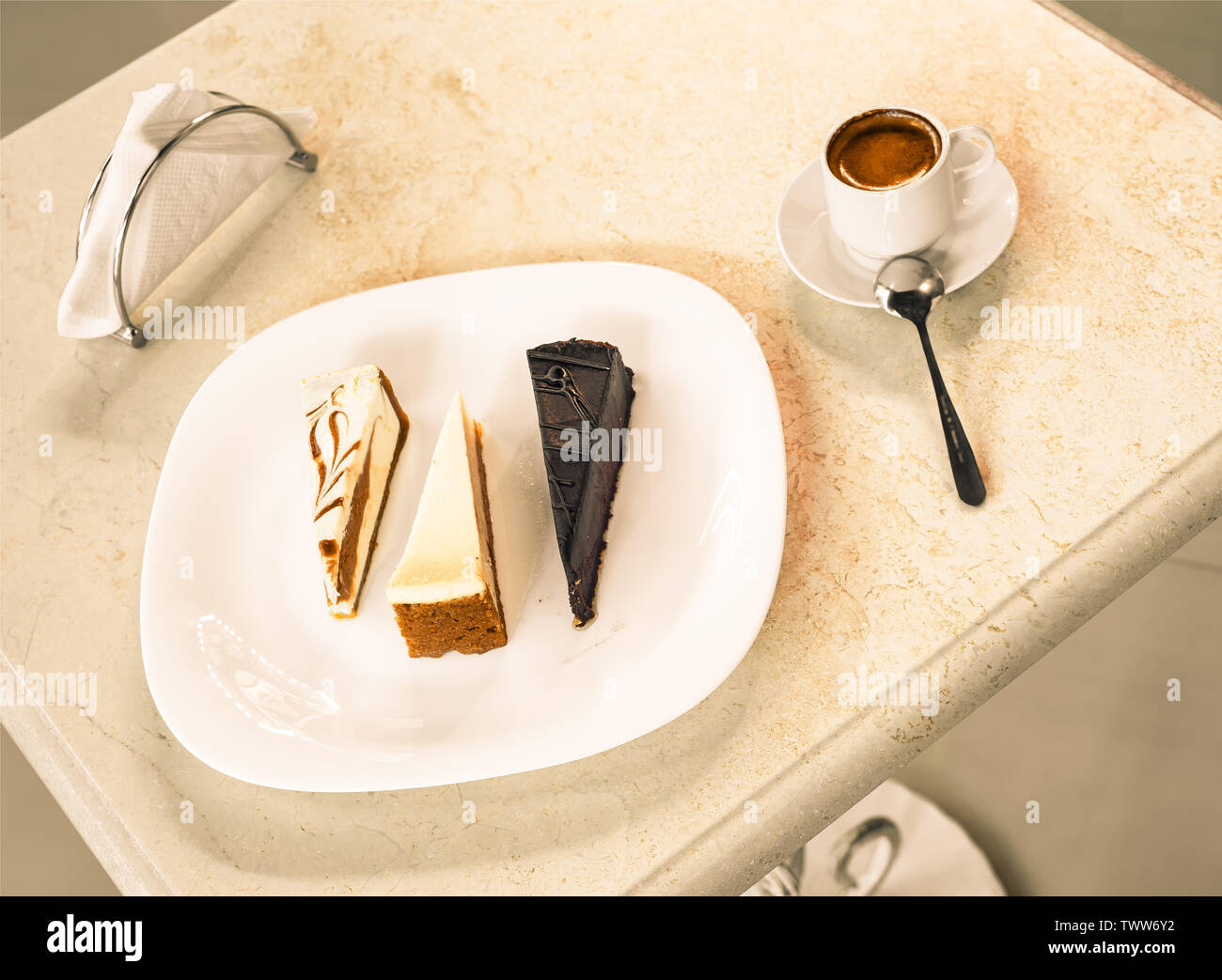 still-life with the cakes in cafe Stock Photo - Alamy
