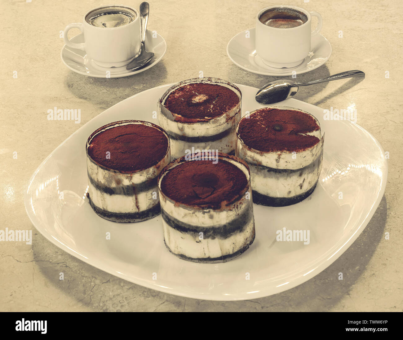 still-life with the cakes in cafe Stock Photo - Alamy