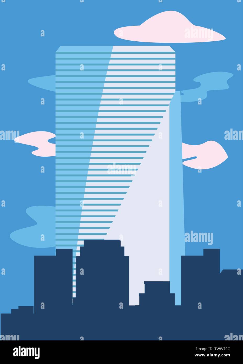skyscraper urban city town sky background vector illustration Stock ...