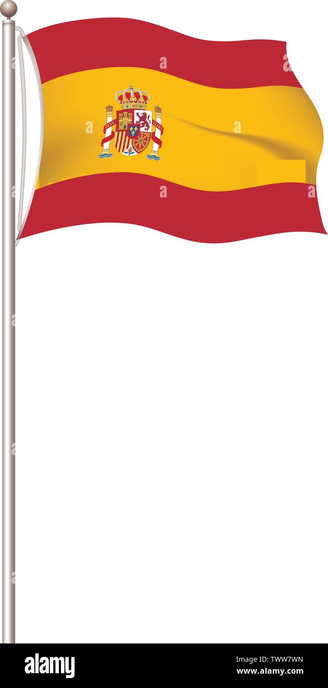 World flags. Country national flag post transparent background. Spain ...