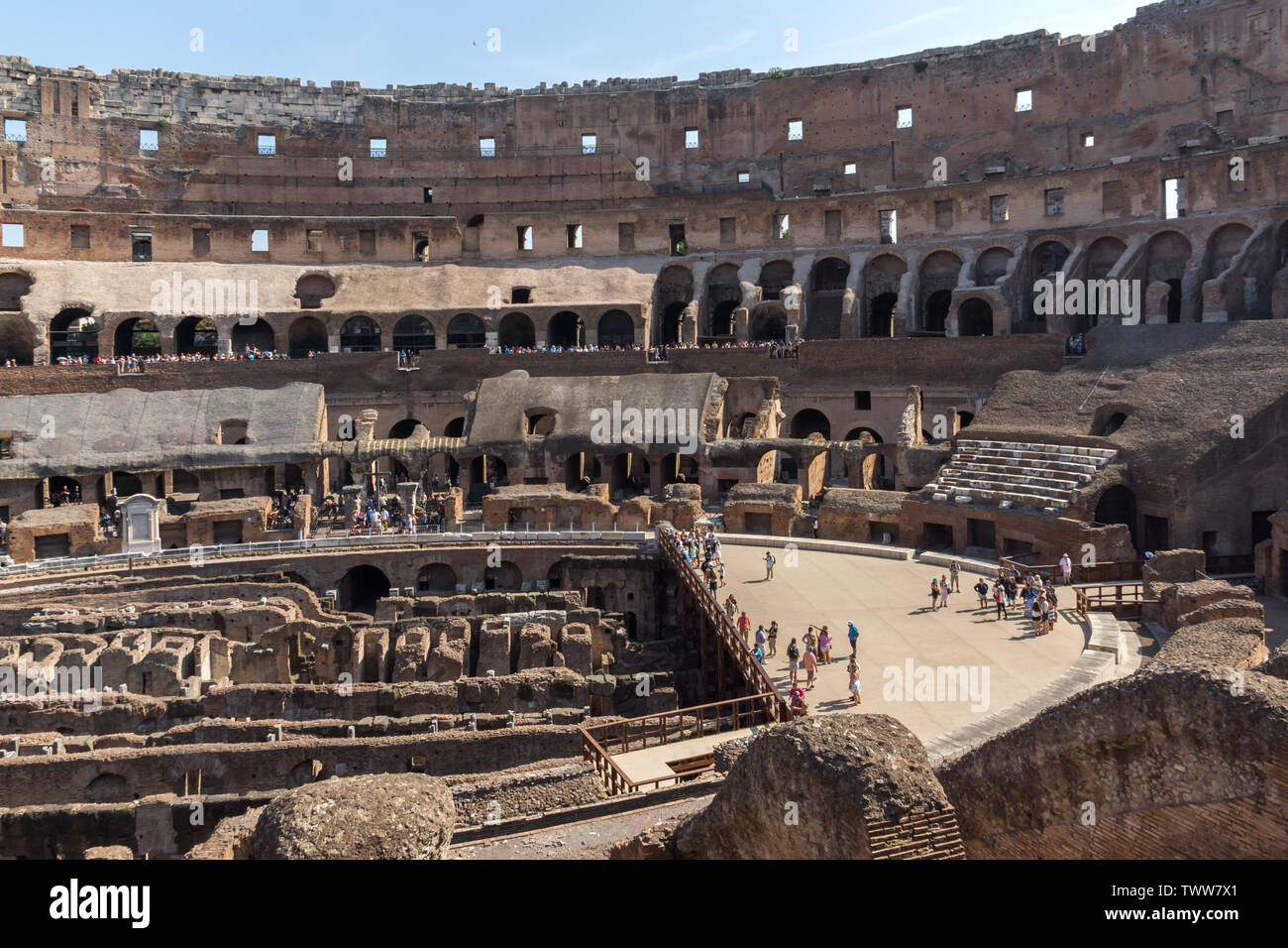 ROME, ITALY - JUNE 24, 2017: Inside view of Ancient arena of gladiator ...