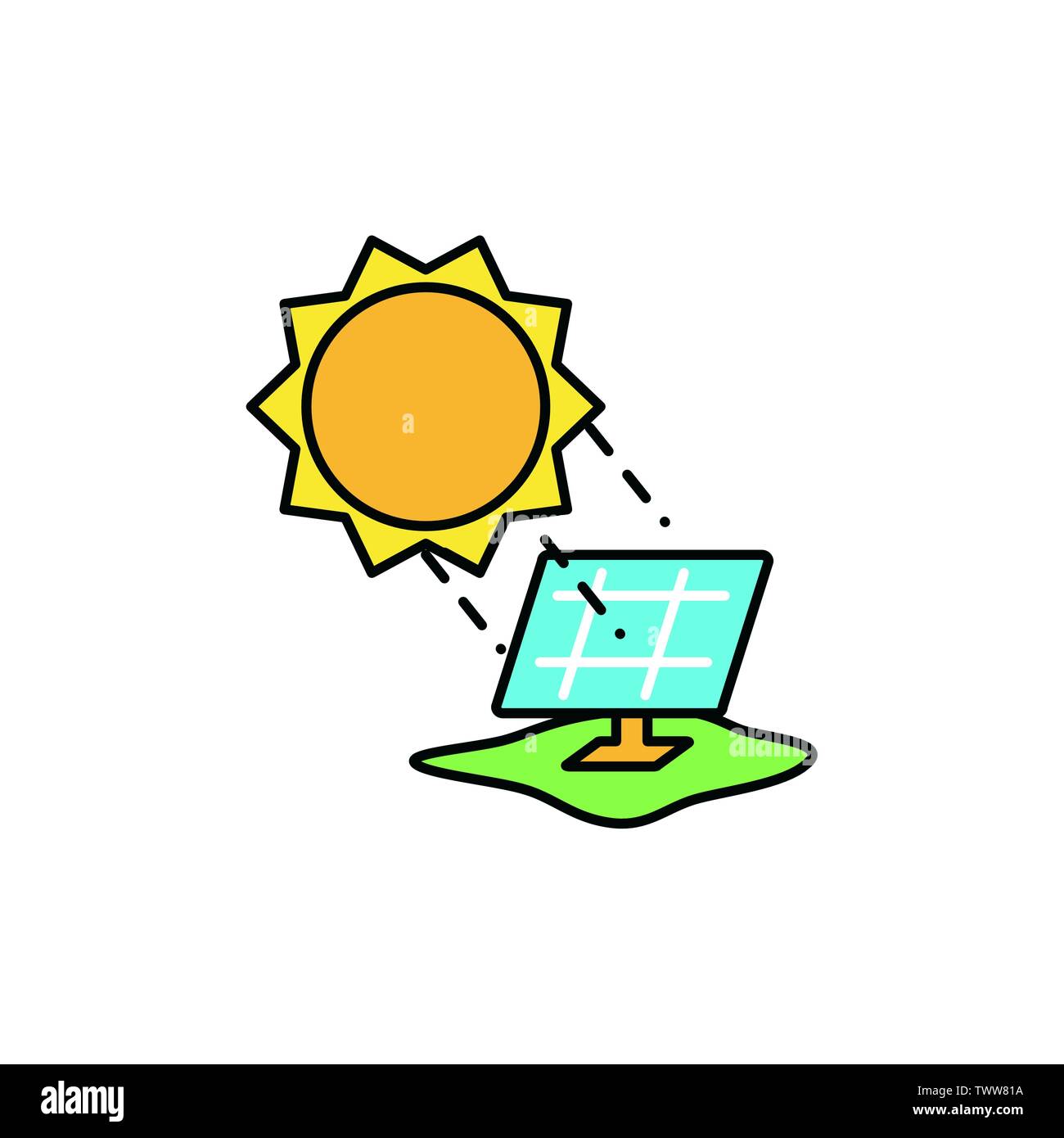 Sun and solar panel design, Sustainability eco friendly green recycle ...