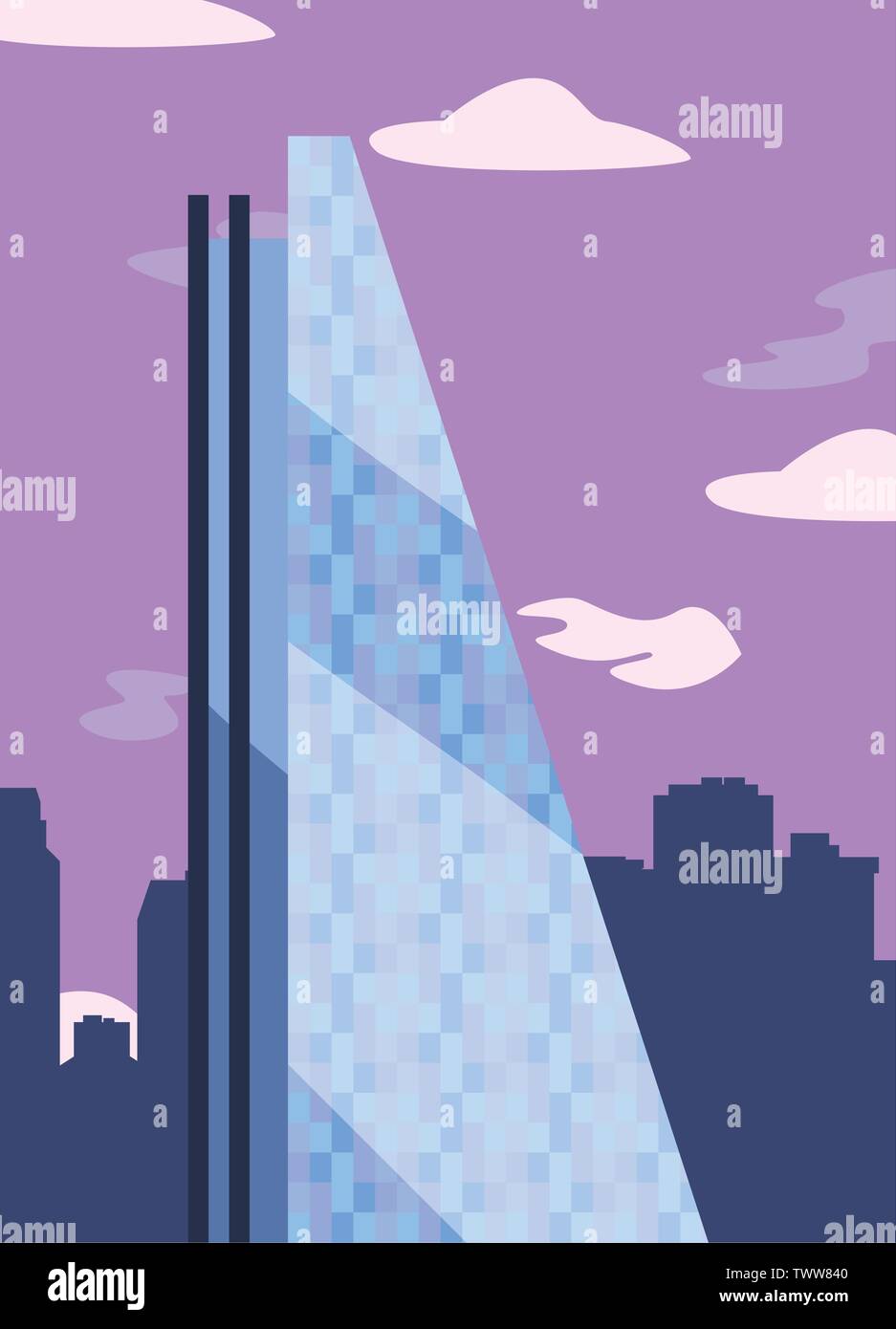 skyscraper urban city town sky background vector illustration Stock ...