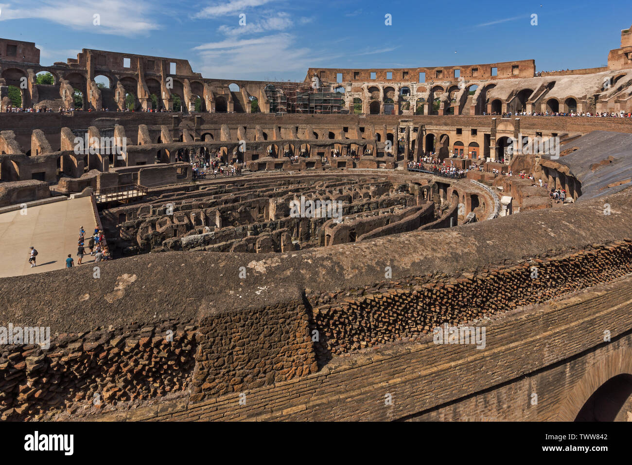 ROME, ITALY - JUNE 24, 2017: Inside view of Ancient arena of gladiator ...