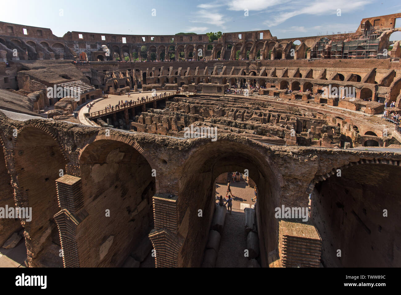 ROME, ITALY - JUNE 24, 2017: Inside view of Ancient arena of gladiator ...