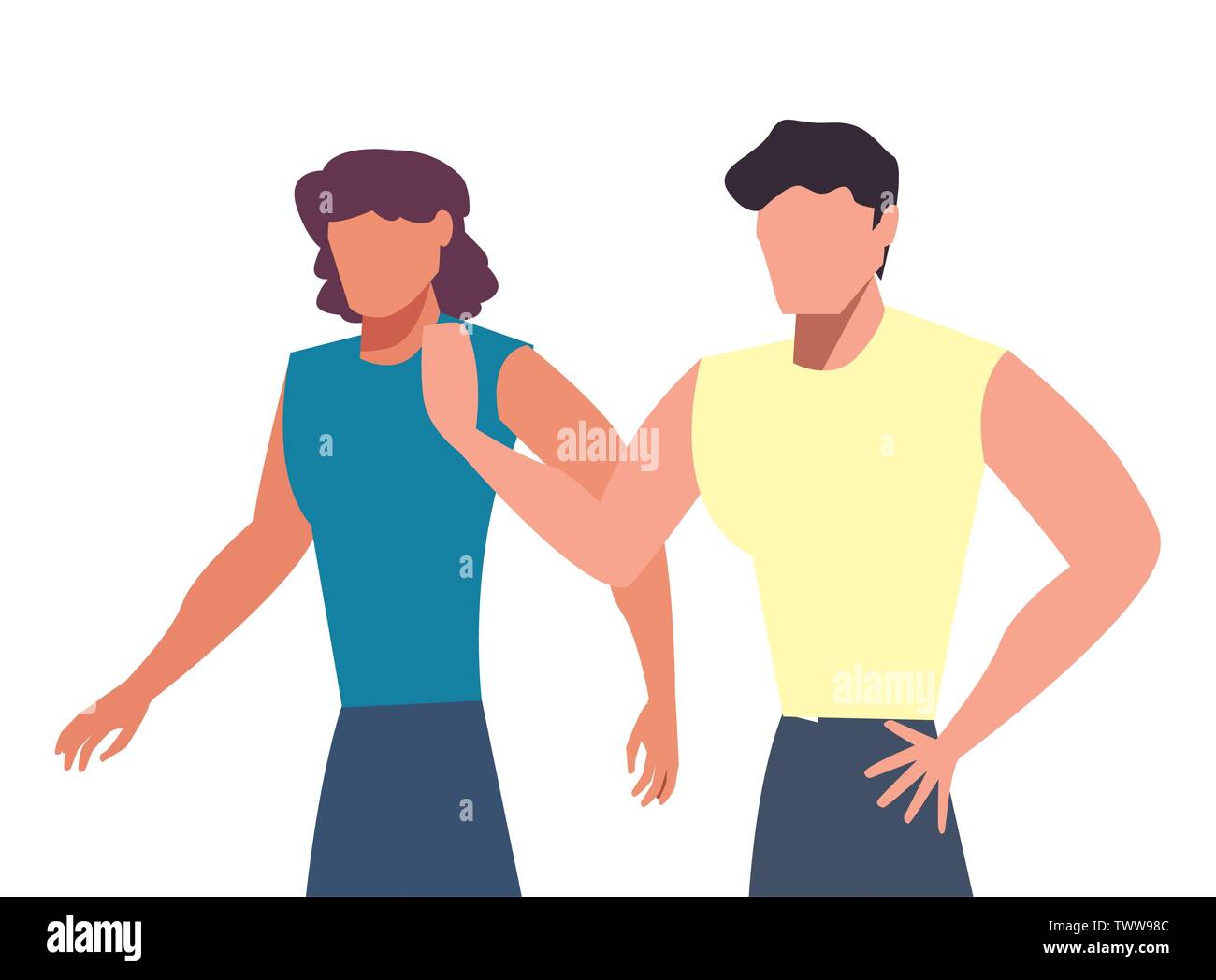 two men avatars on white background vector illustration Stock Vector ...
