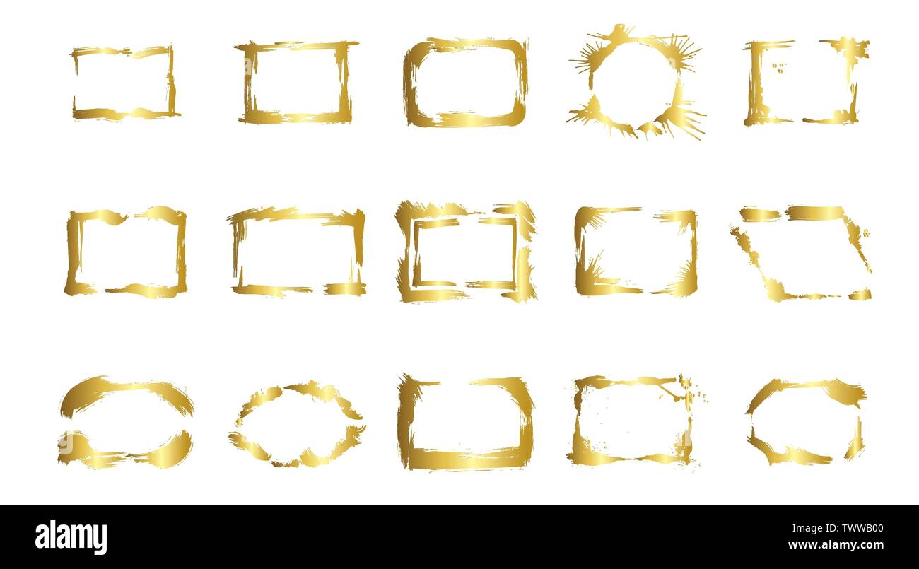 Vector Set of dry brush frames. Hand drawn artistic frames. Grunge ...