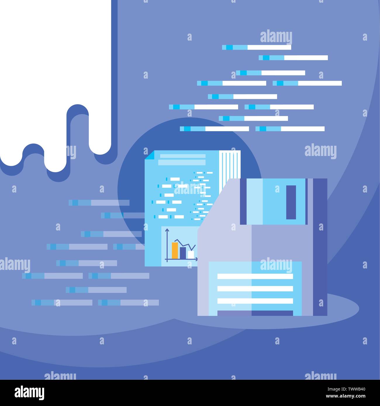 Big data design, Web hosting data center security system and technology theme Vector ...