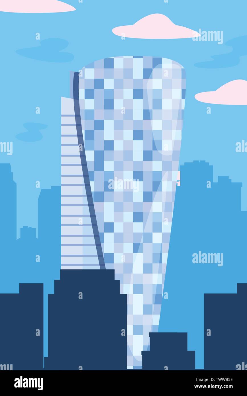 skyscraper urban city town sky background vector illustration Stock ...