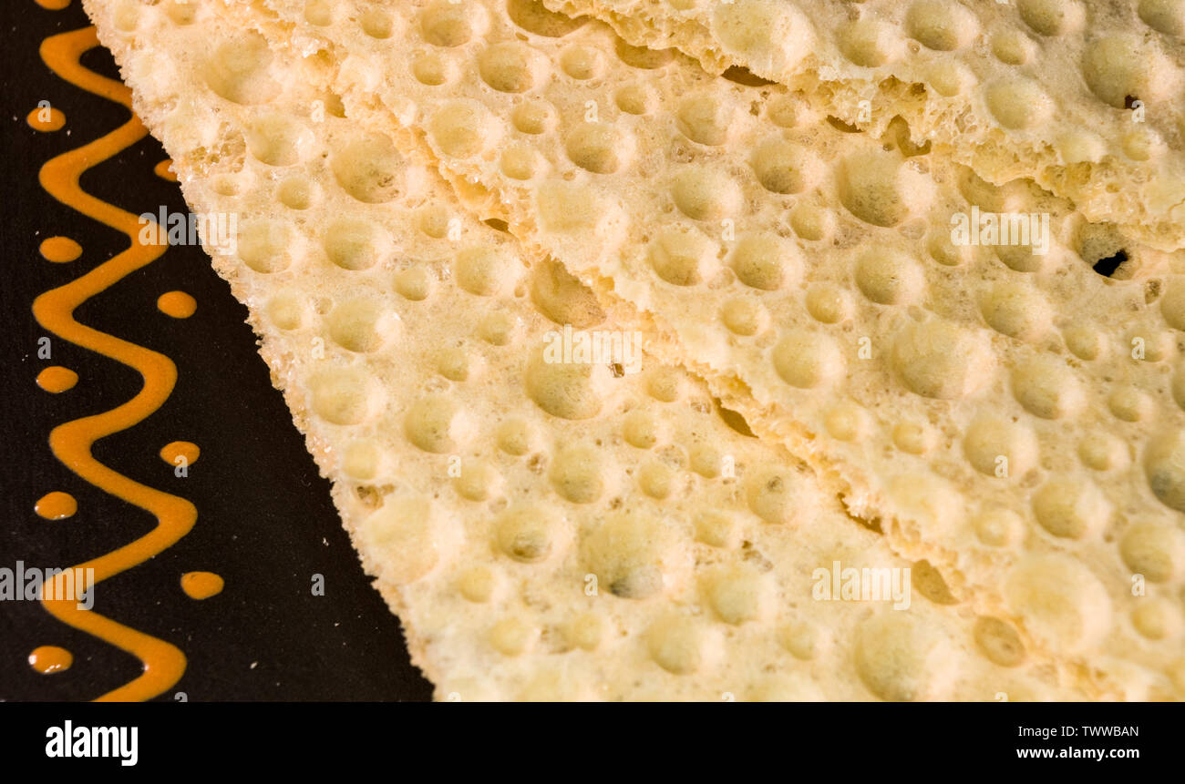 diabetic diet crunches - crispy waffle bread from wheat, texture close ...