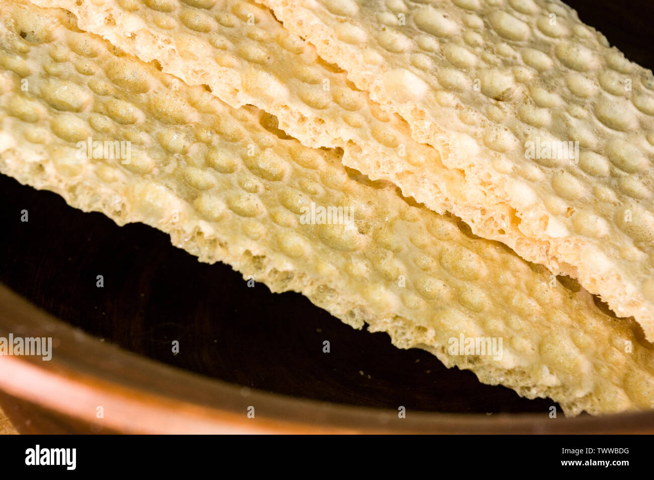 diabetic diet crunches - crispy waffle bread from wheat, texture close ...