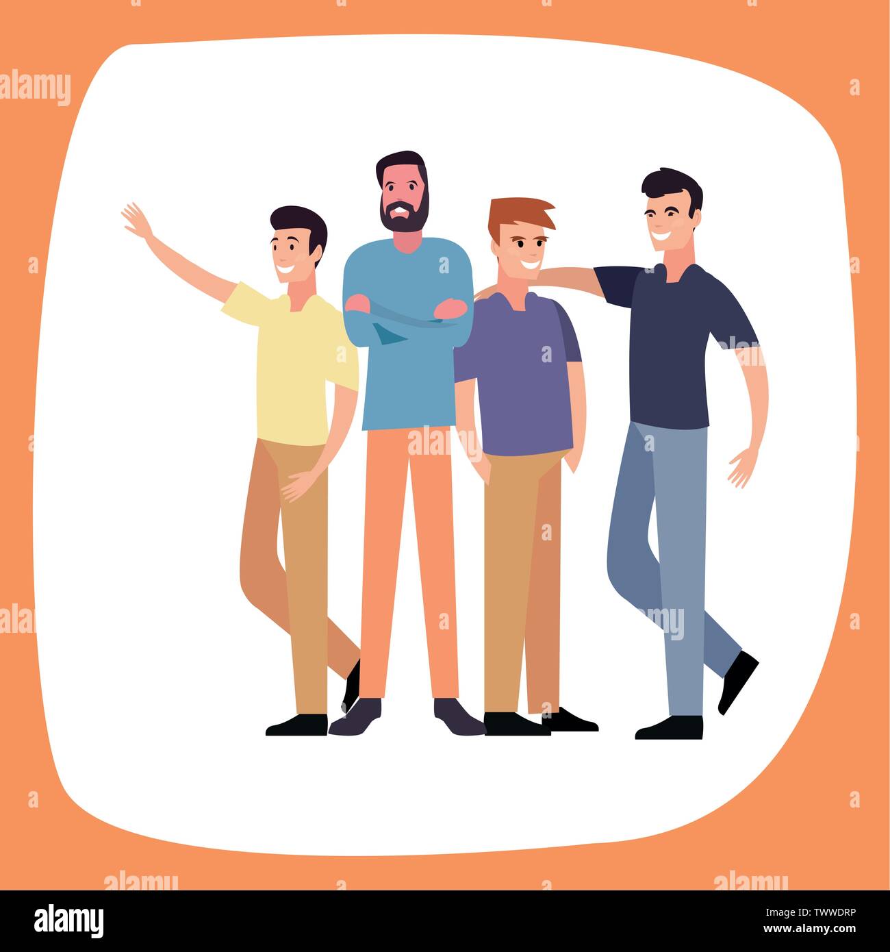 group men together standing on white background vector illustration ...