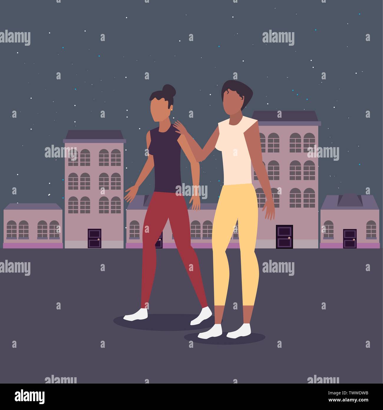 Women walking outside Stock Vector Images - Alamy