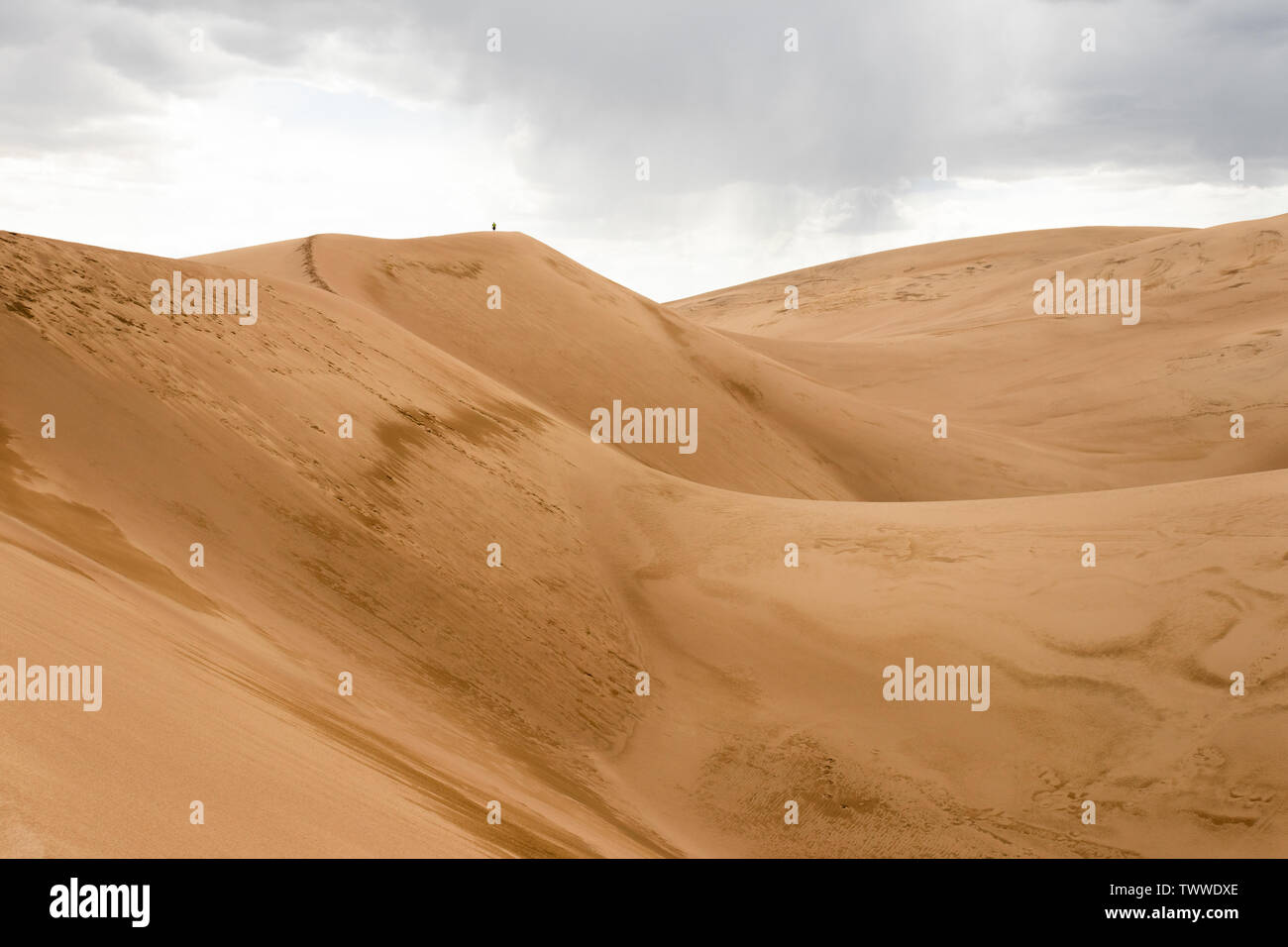 Climbing through the dunes in Great Sand Dunes National Park. The steep ...