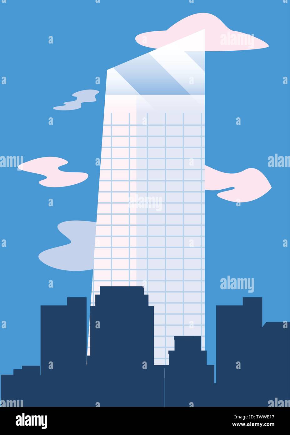 skyscraper urban city town sky background vector illustration Stock ...