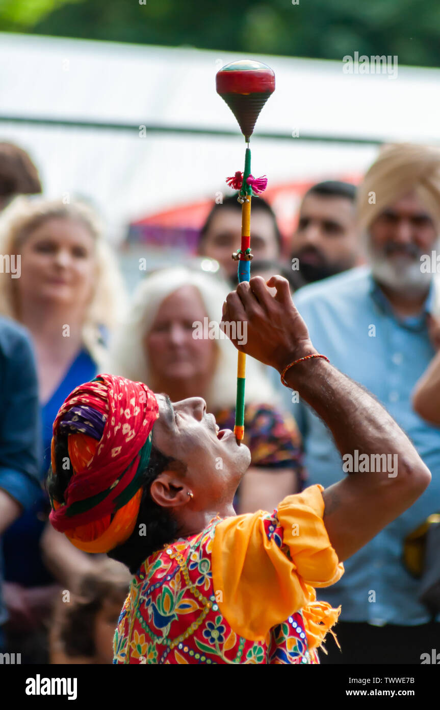 Glasgow, Scotland, UK. 23rd June, 2019. A male performer at Glasgow ...
