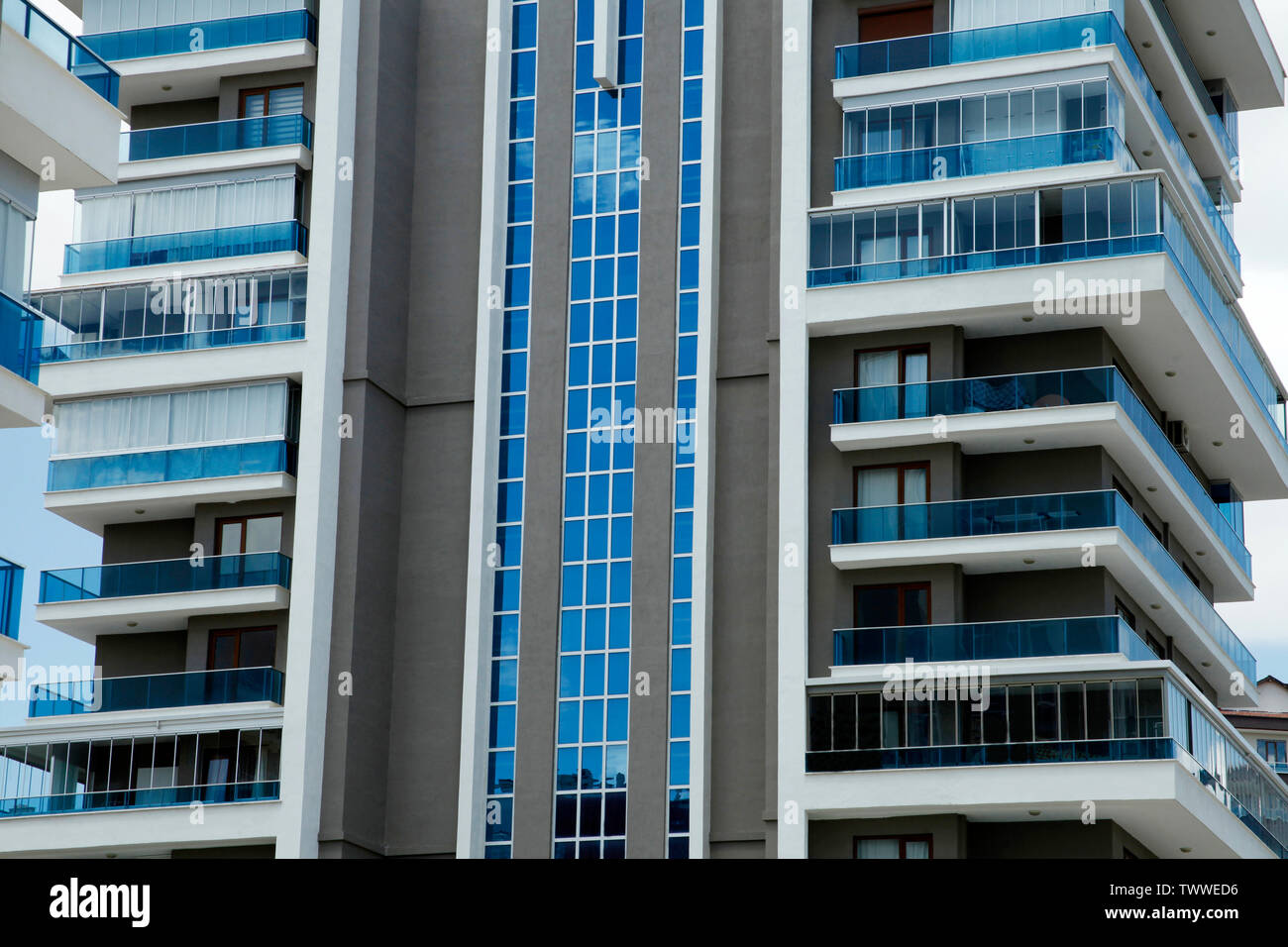 Modern apartment building and balcony Stock Photo - Alamy