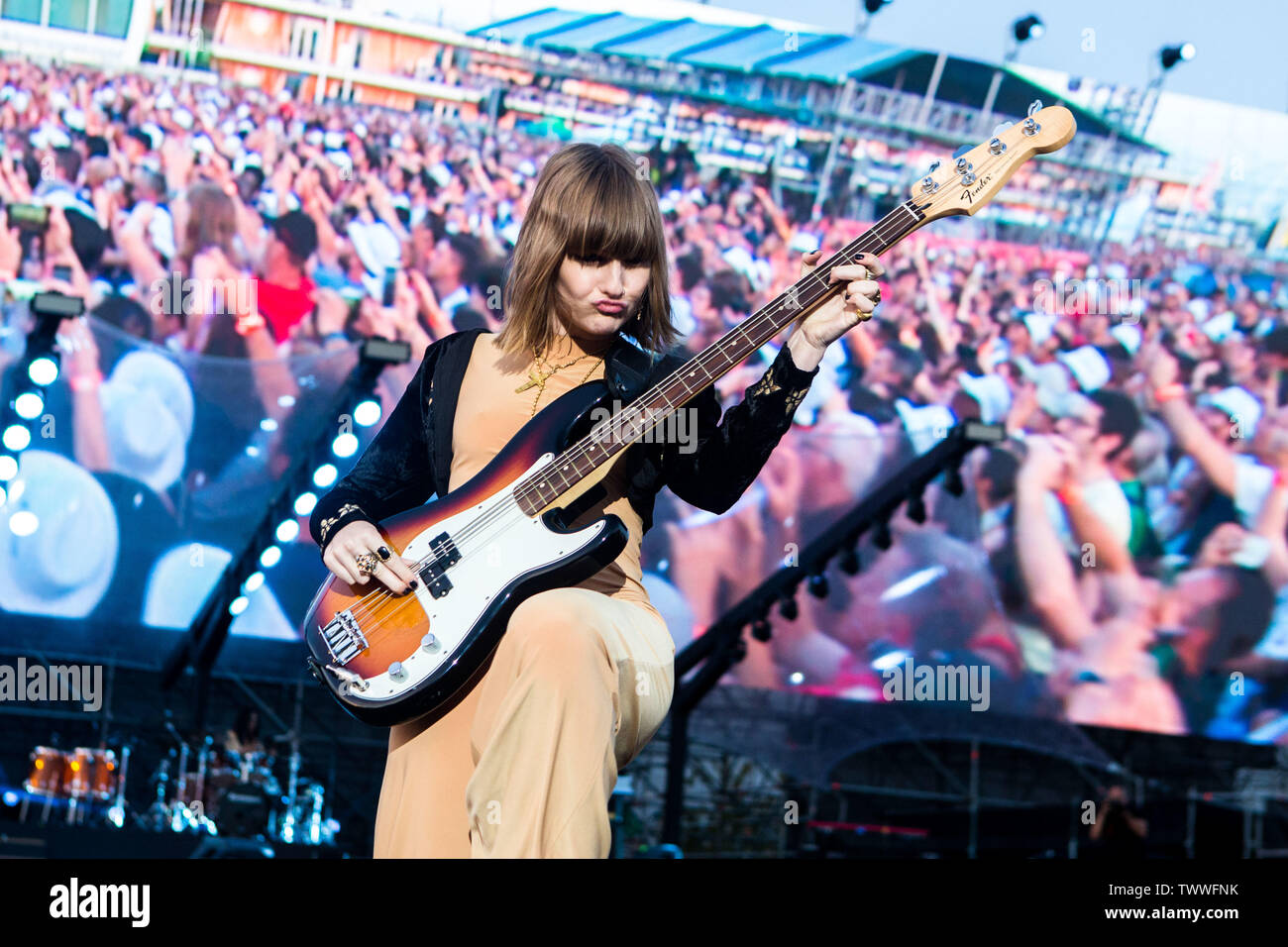 Victoria De Angelis from Maneskin in concert at Party Like a Deejay ...
