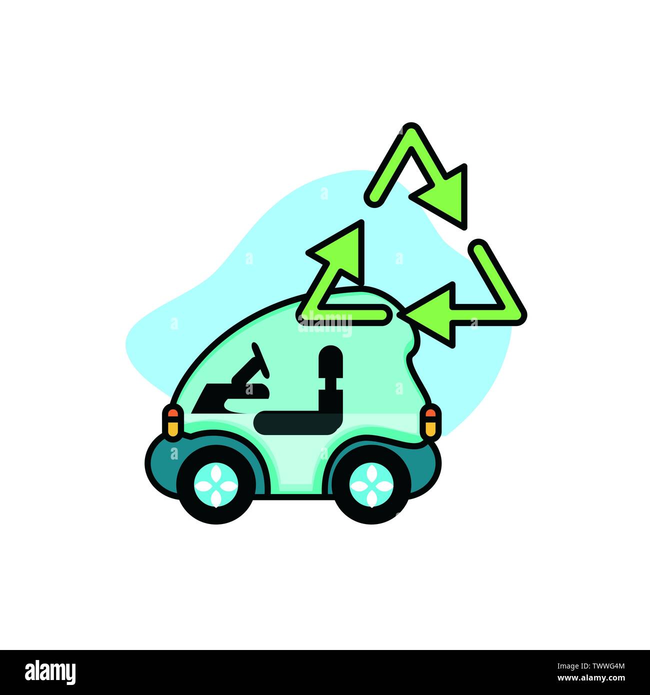 Car design, Eco city save planet think green and recycle theme Vector ...