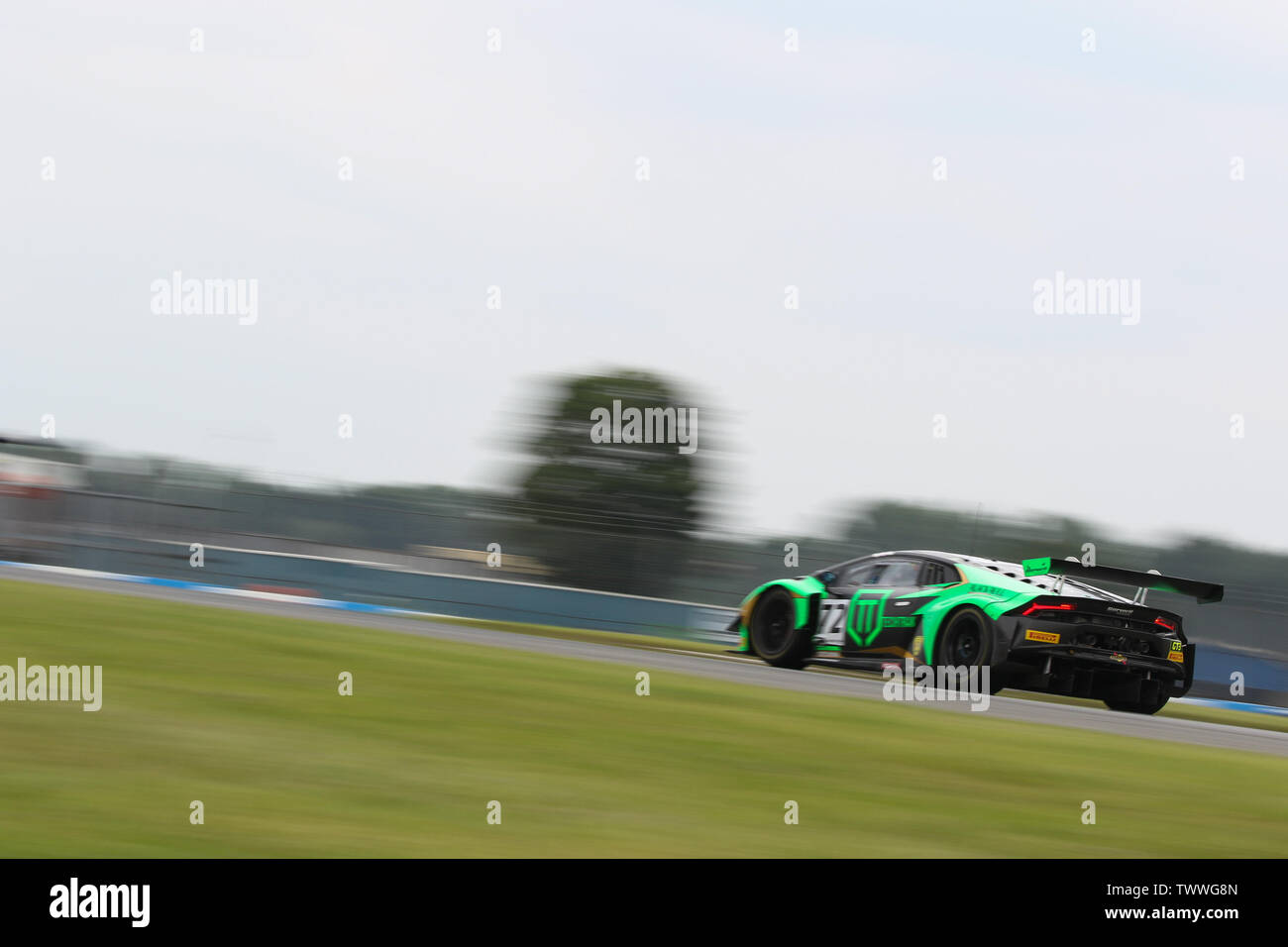 Derby, UK. 23rd June, 2019. Barwell Motorsport Lamborghini Huracan GT3 ...