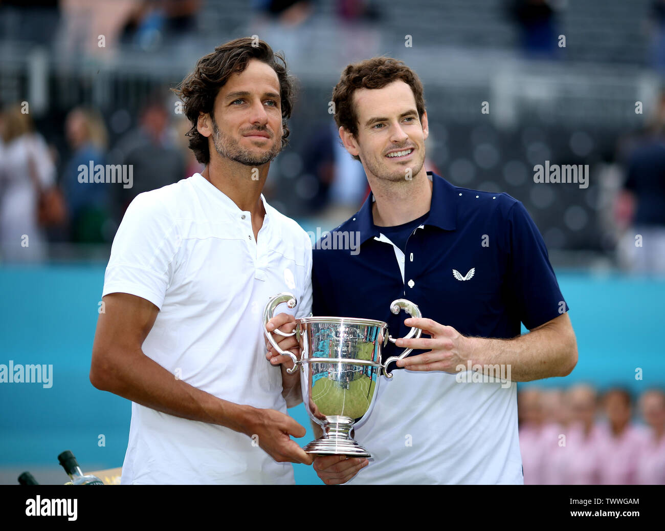 Andy Murray (right) and Feliciano Lopez (left) celebrate victory in the ...