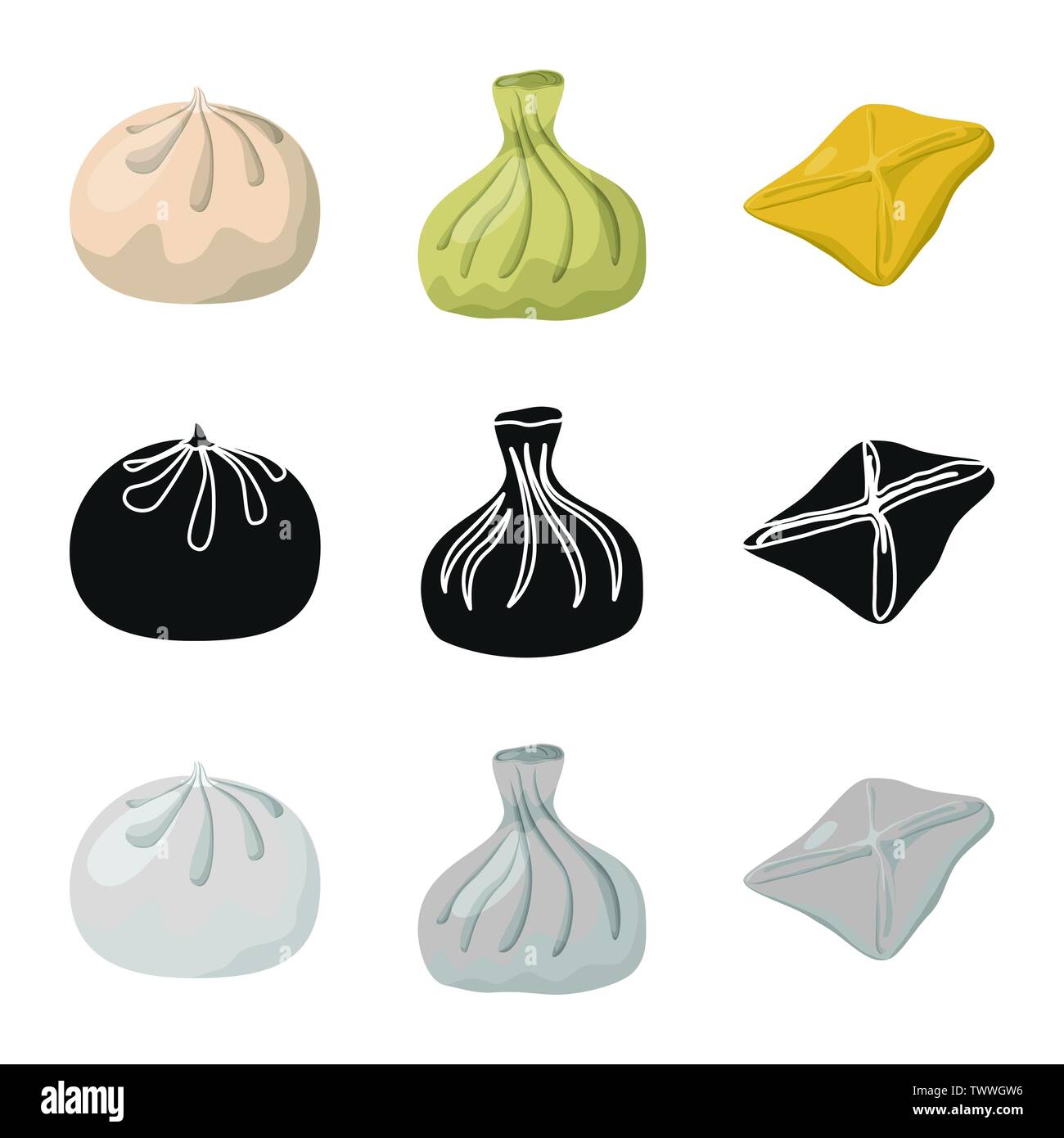 Vector illustration of products and cooking logo. Set of products and ...