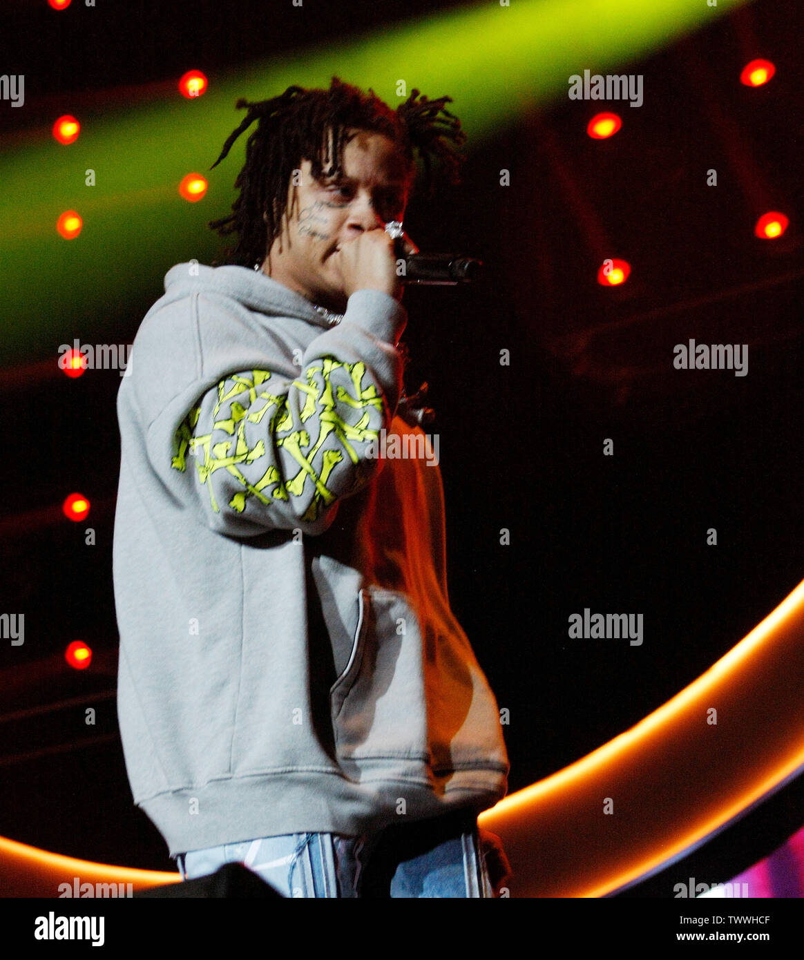 Los Angeles, USA. 22nd June, 2019. Trippie Redd performs at the 7th ...