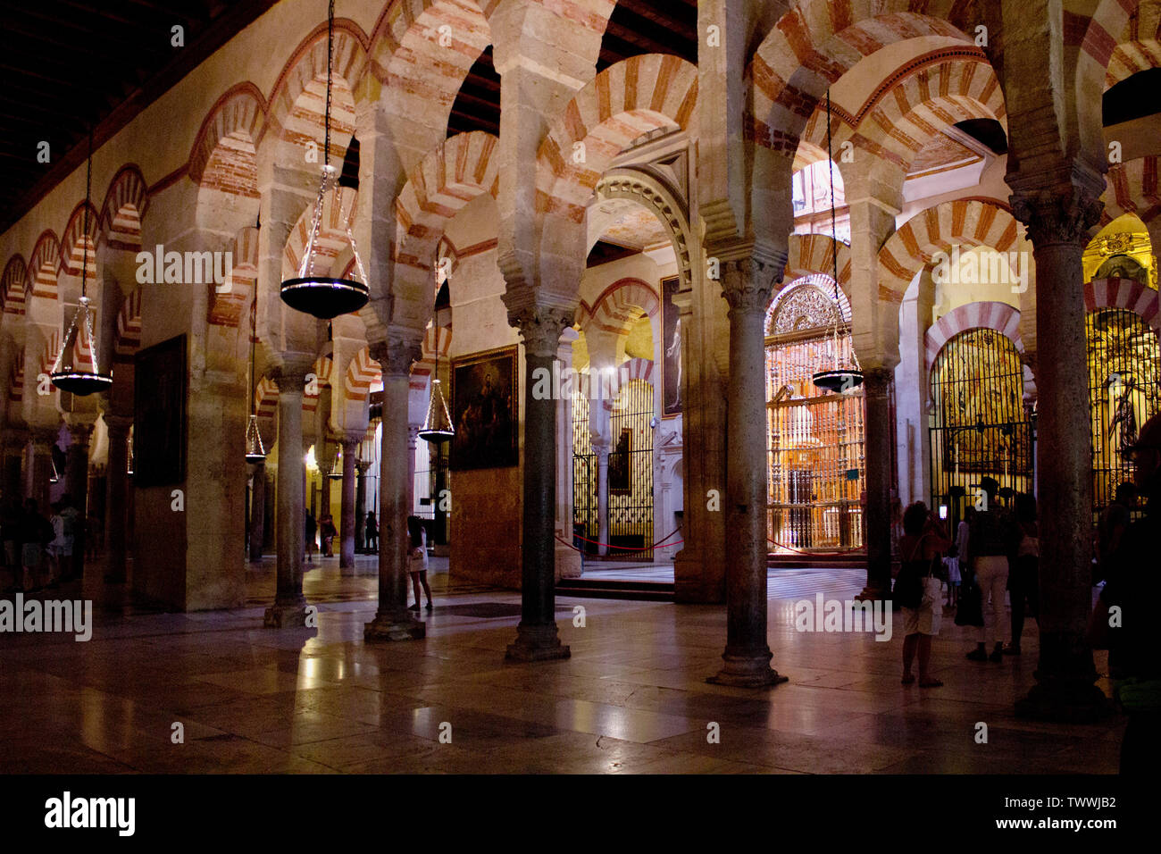 Interior of the Mosque/Cathedral of Cordoba. Built in the 8th-10th c ...