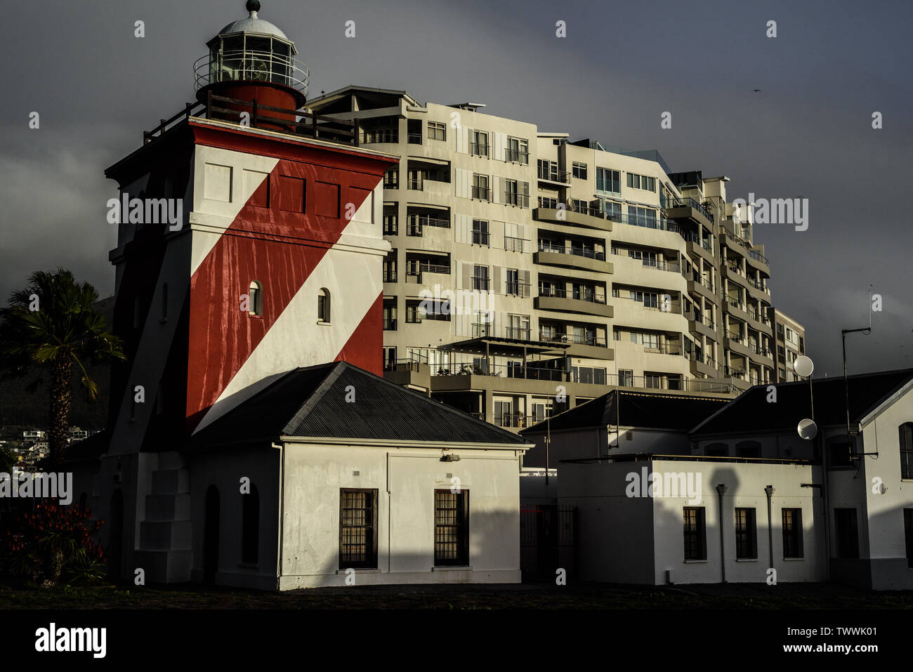 South Africa's Green Point Lighthouse in the Cape Town Atlantc coastal ...