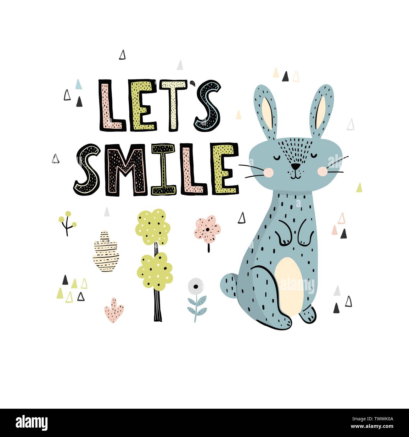 Rabbit hand drawn clipart Stock Vector Images - Alamy