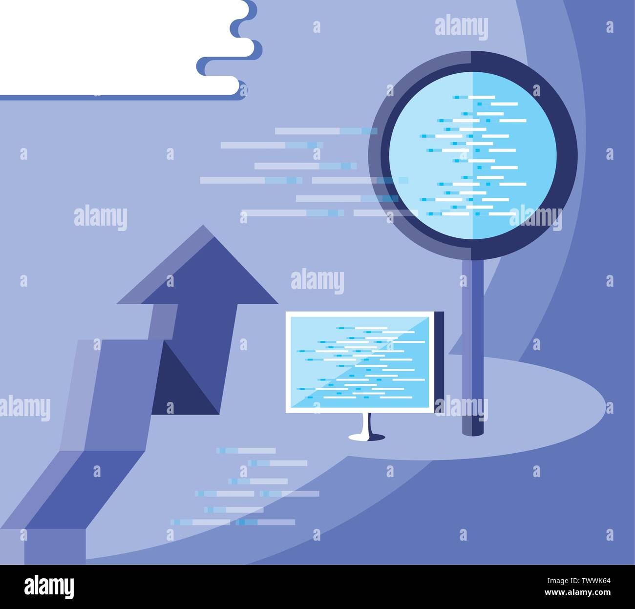 Big data design, Web hosting data center security system and technology theme Vector ...