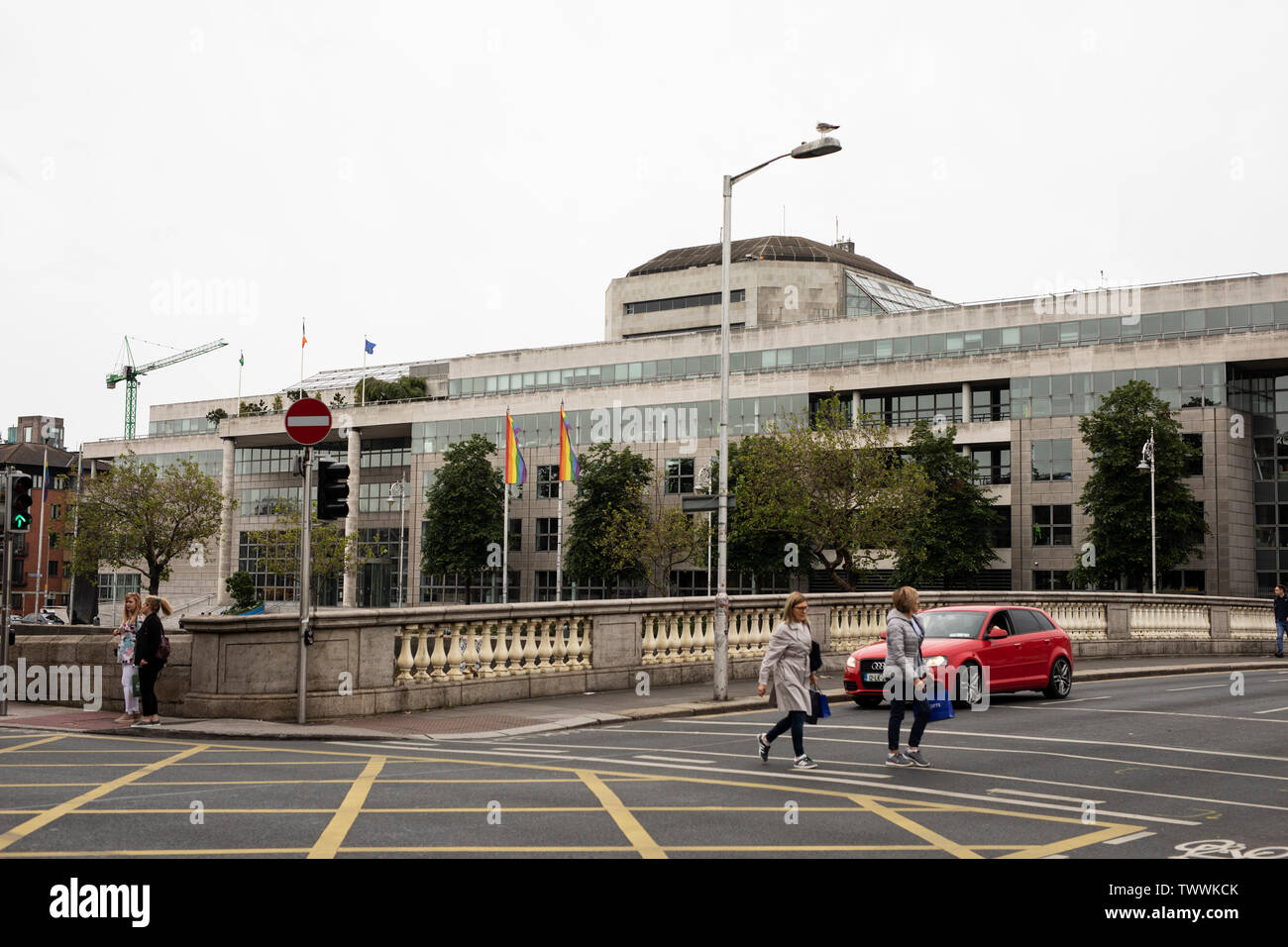 The Dublin City Council building on Wood Quay along the River Liffey in ...