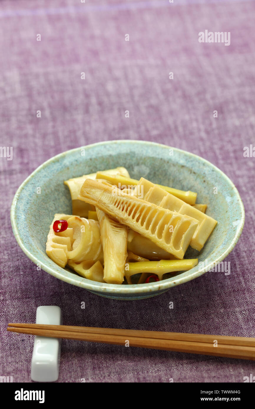 stir fried Madake bamboo shoots, traditional japanese cuisine Stock ...