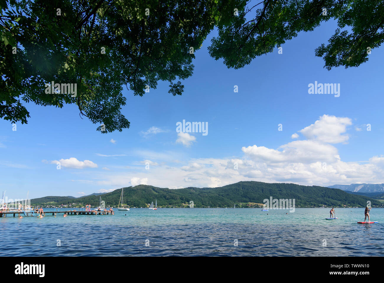 Seewalchen am Attersee: lake Attersee, bathing place Badeplatz ...