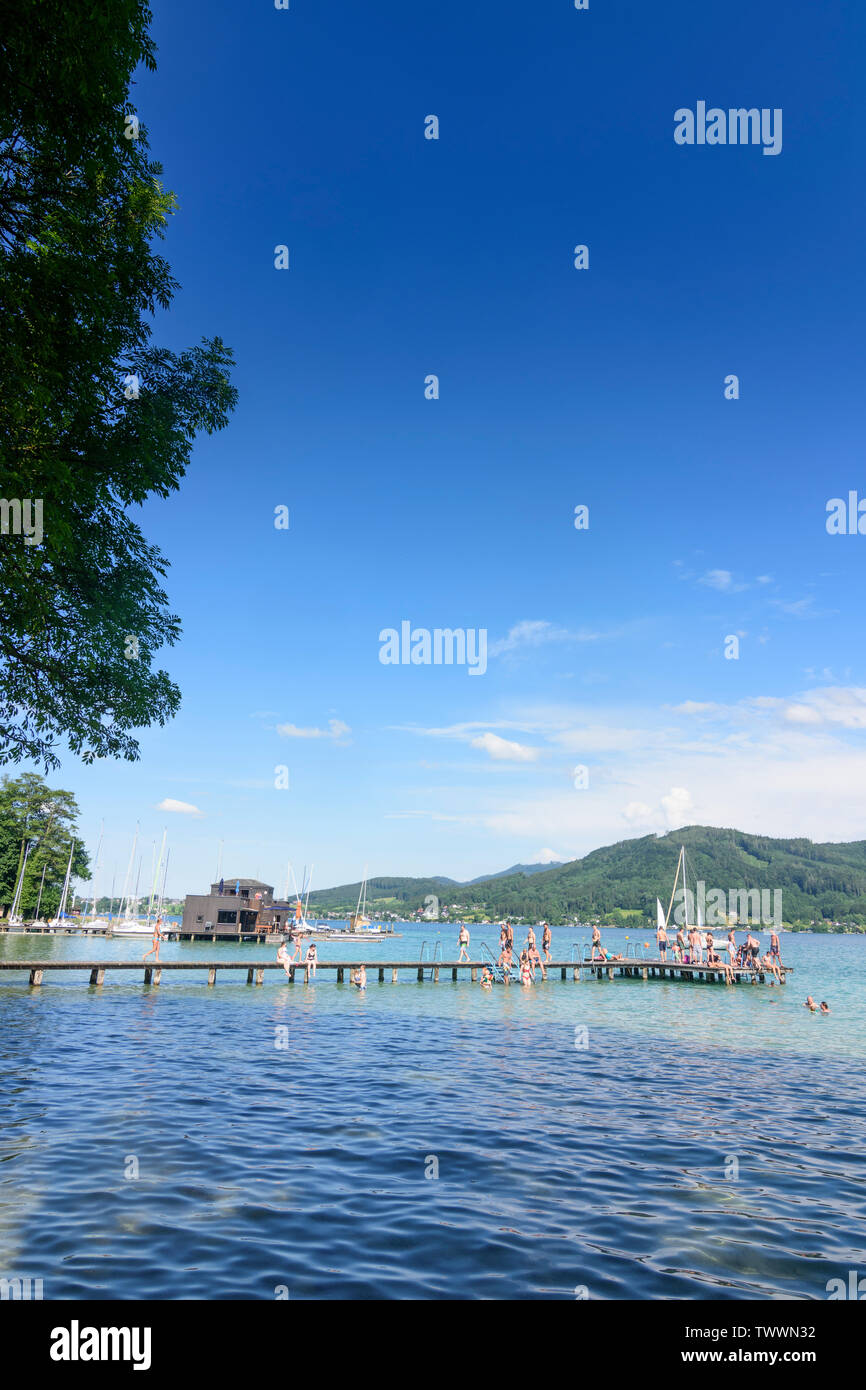 Seewalchen am Attersee: lake Attersee, bathing place Badeplatz ...