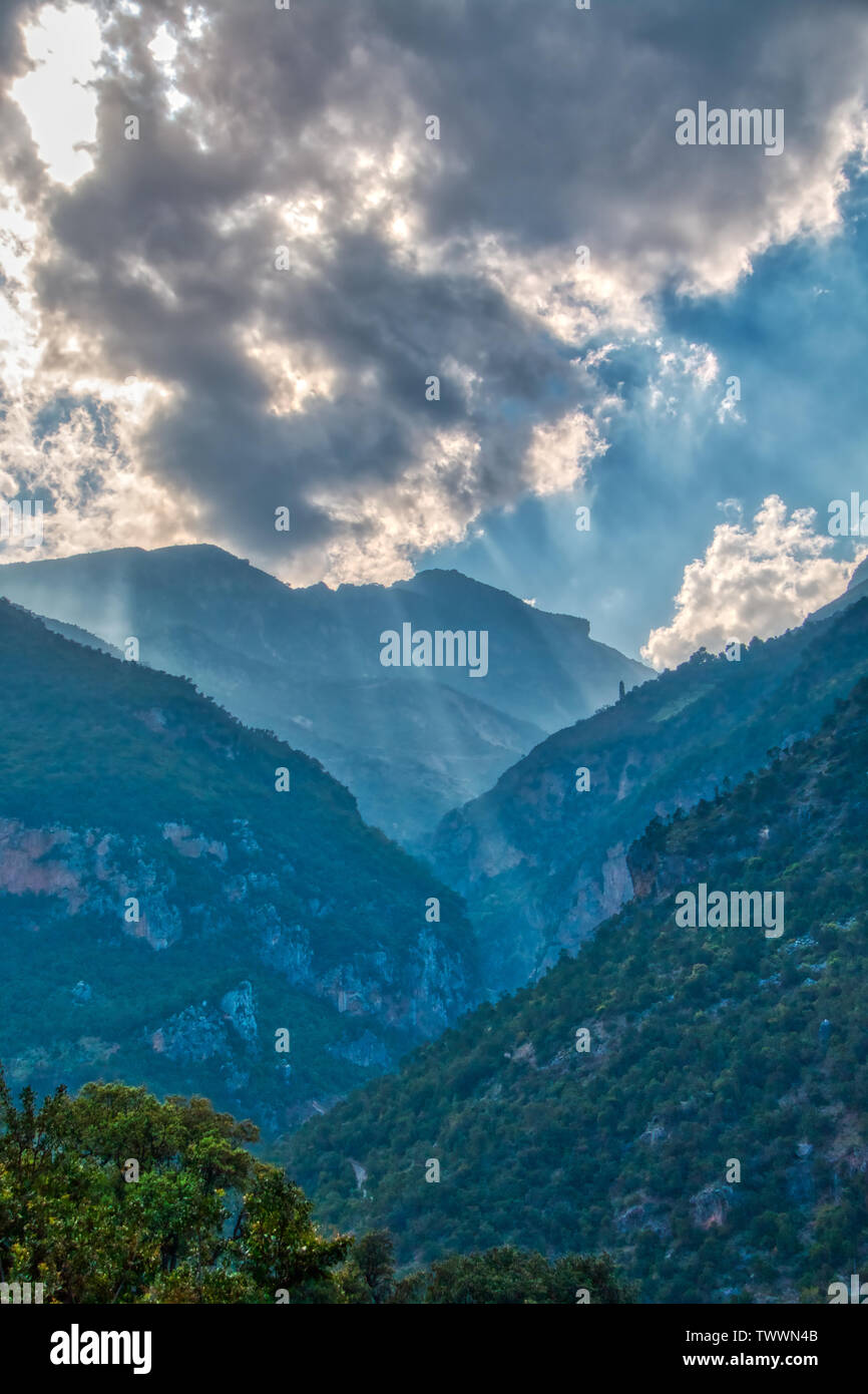 Landscape in Morocco with a dramatic sky Stock Photo - Alamy