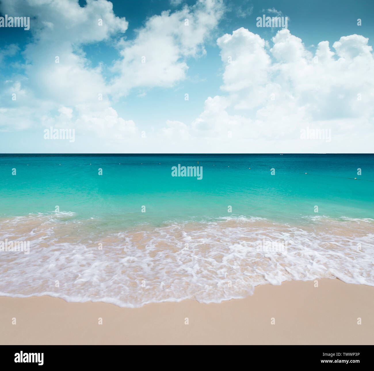 Beautiful sandy beach in tropical paradise Stock Photo - Alamy