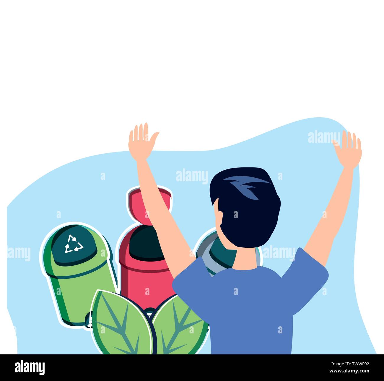 Trash and avatar man design, Garbage recycle ecology eco save and ...